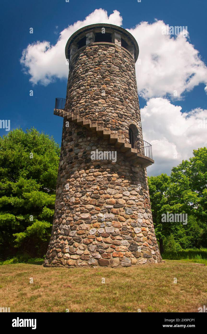 The landmark stone tower at Camp Columbia State park in Morris ...