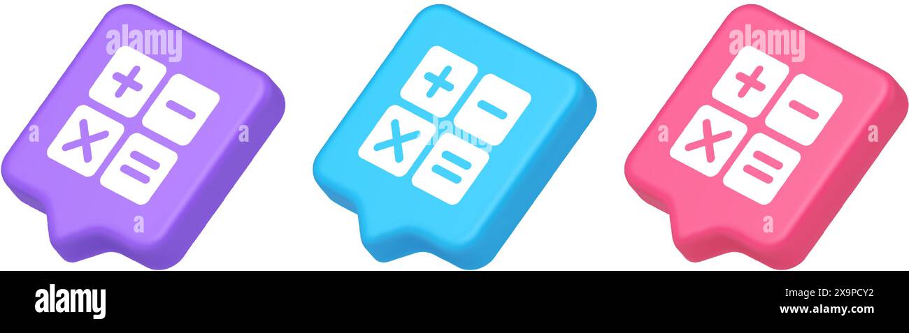 Calculator math counting button accounting balance checking mathematics financial keyboard 3d ...