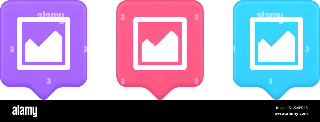 Graph diagram mathematical profit business blue squared button 3d ...