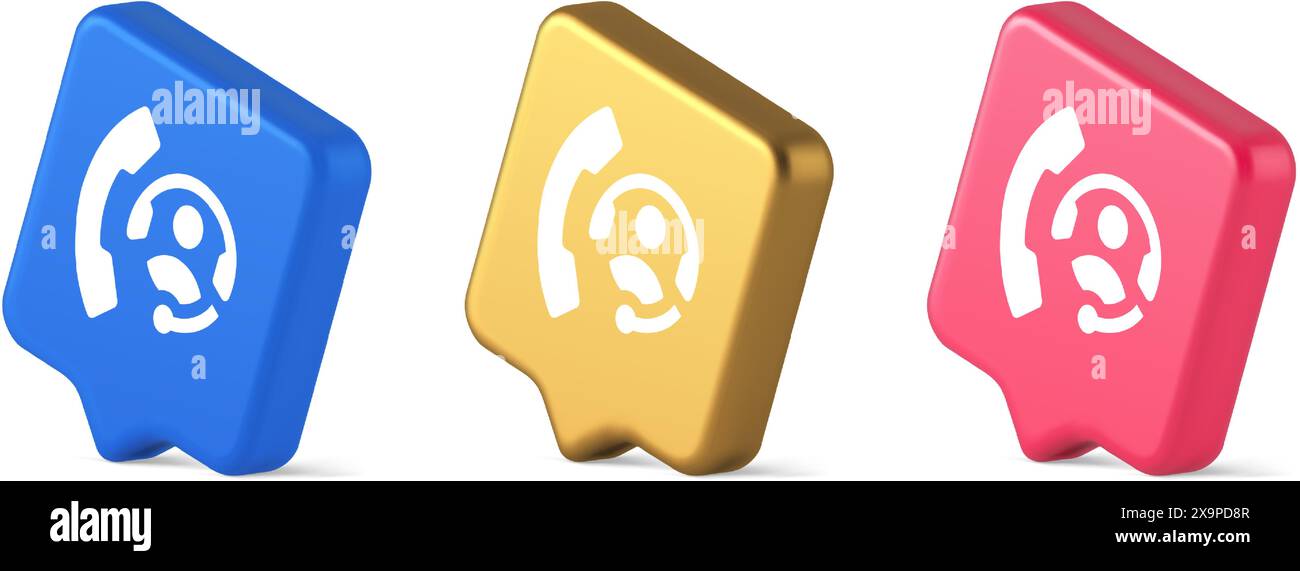 Emergency call helpline assistance button customer support service 3d ...