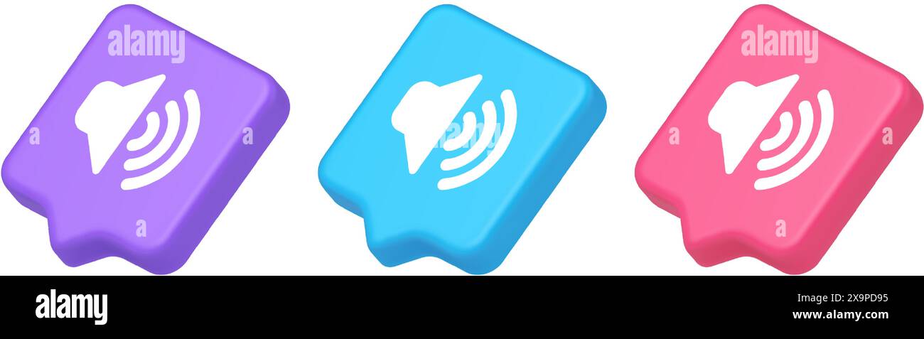 Volume sound button speaker acoustic level noise wave control 3d ...