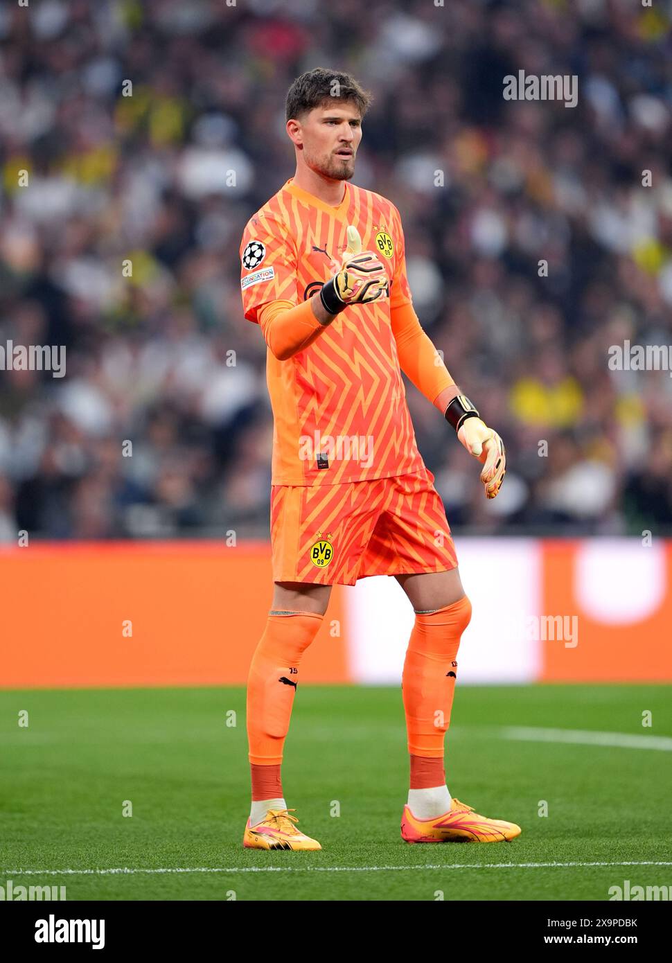 Borussia Dortmund goalkeeper Gregor Kobel during the UEFA Champions ...