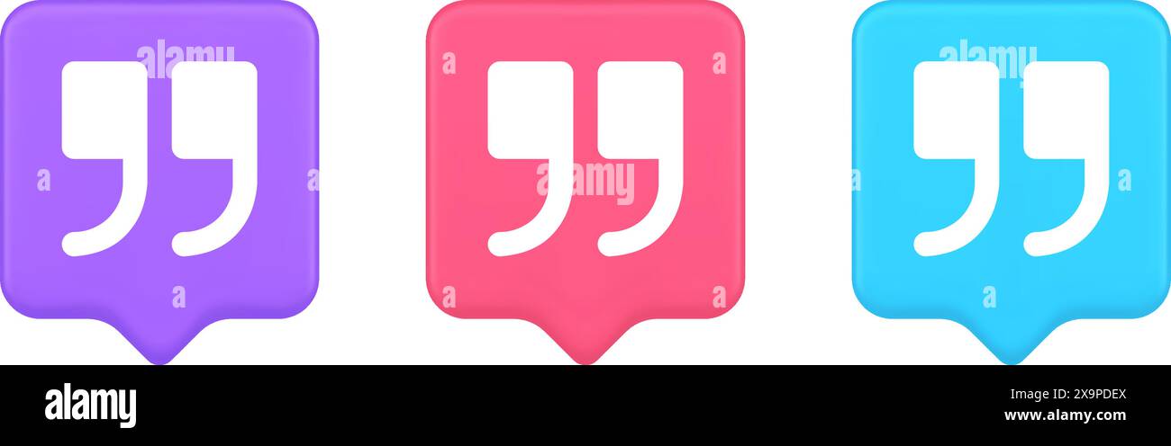 Quotes mark button chat comment cyberspace conversation dialogue 3d ...