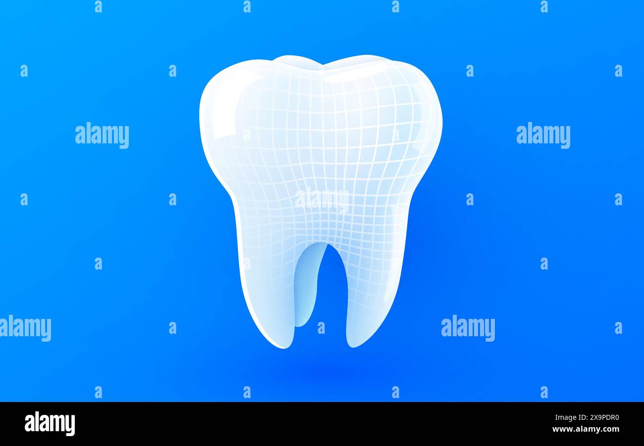 Tooth isolated on white background. Dentistry concept. Vector ...