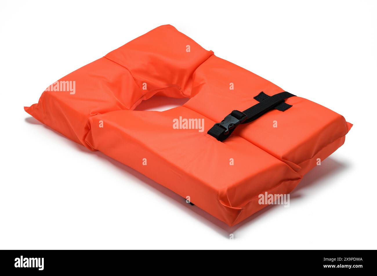 Orange Life Vest Cut Out on White Stock Photo - Alamy
