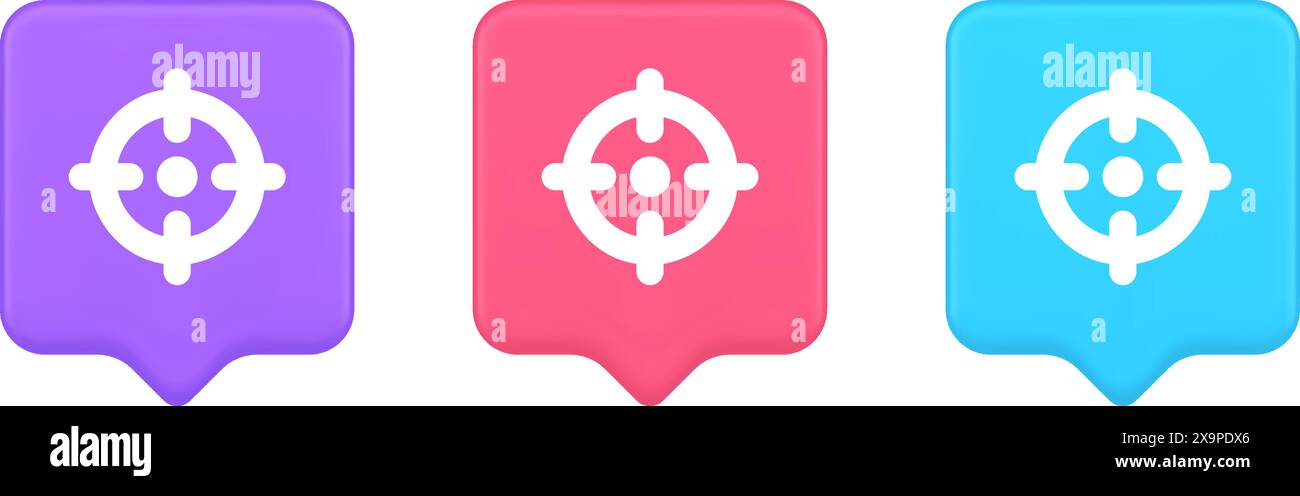 Target aim accuracy focus button application weapon shot bullseye 3d ...