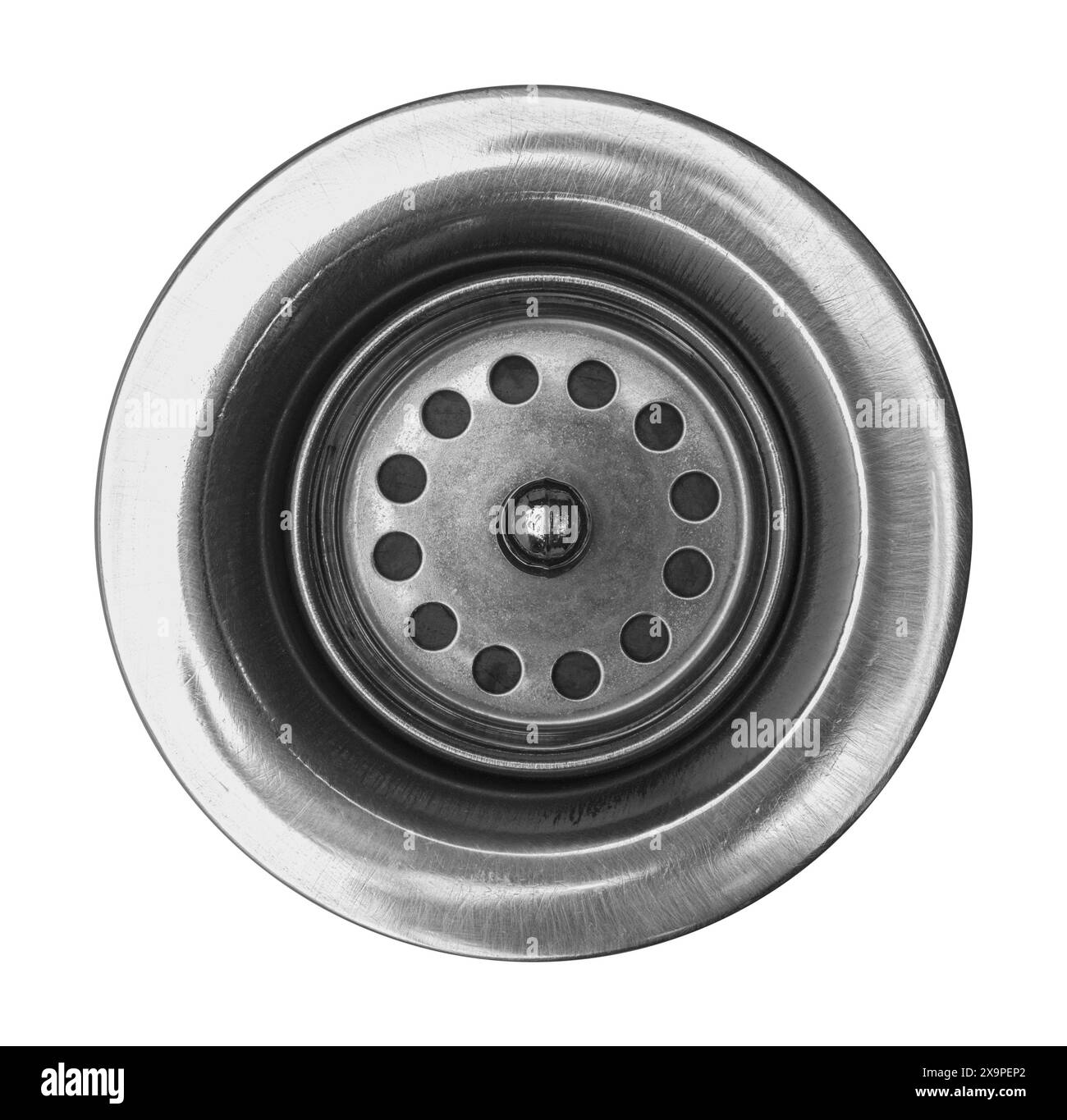 Small Sink Drain Top View Cut Out on White Stock Photo - Alamy
