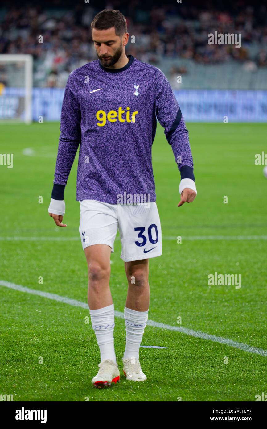Rodrigo Bentancur of Tottenham warms up before the Exhibition match ...