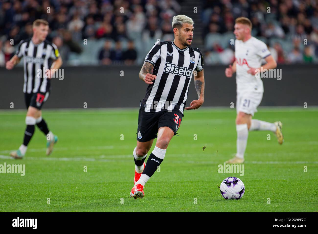 Bruno Guimaraes of Newcastle controls the ball during the Exhibition ...