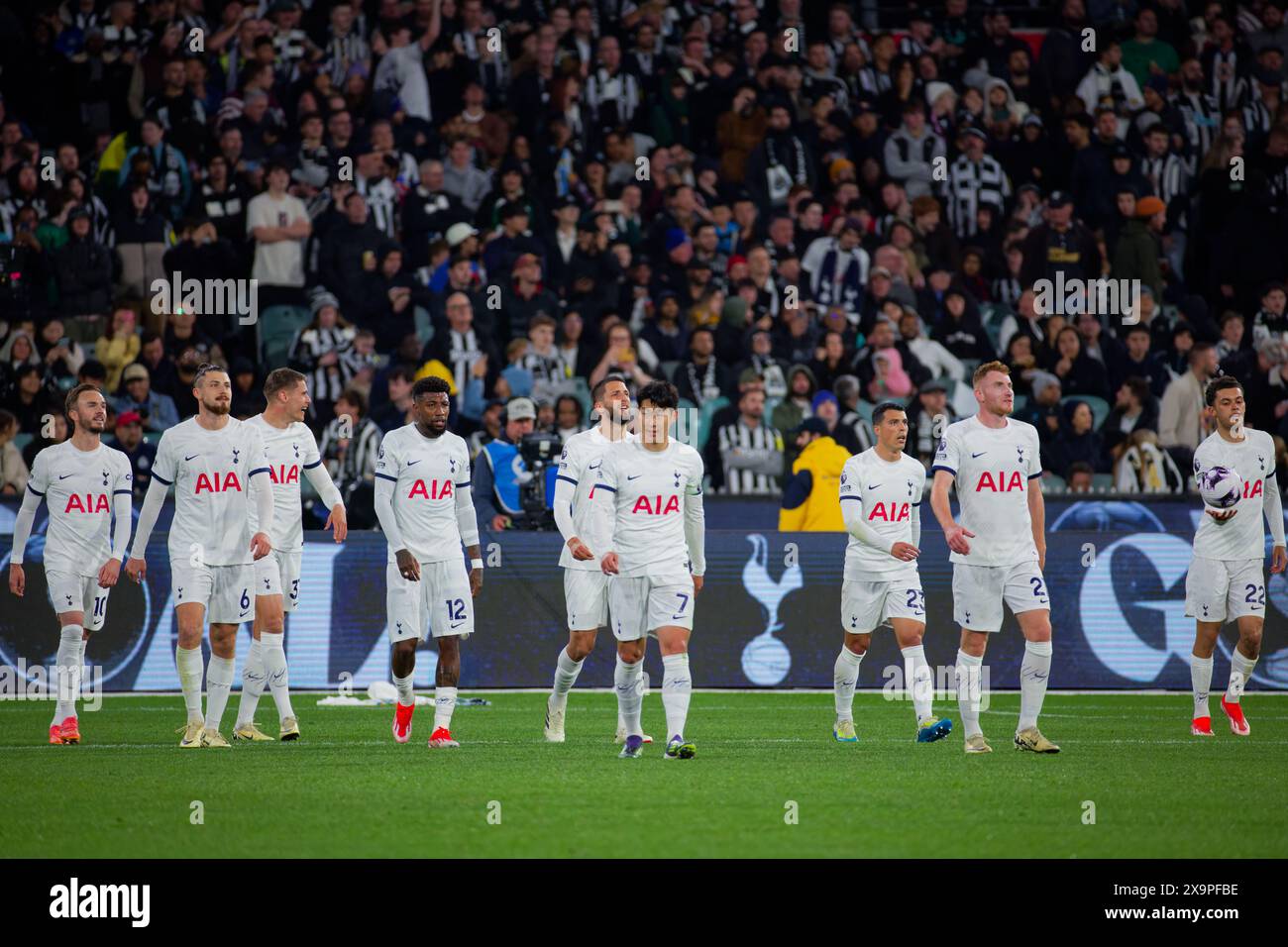Tottenham players looks on during the Exhibition match between ...