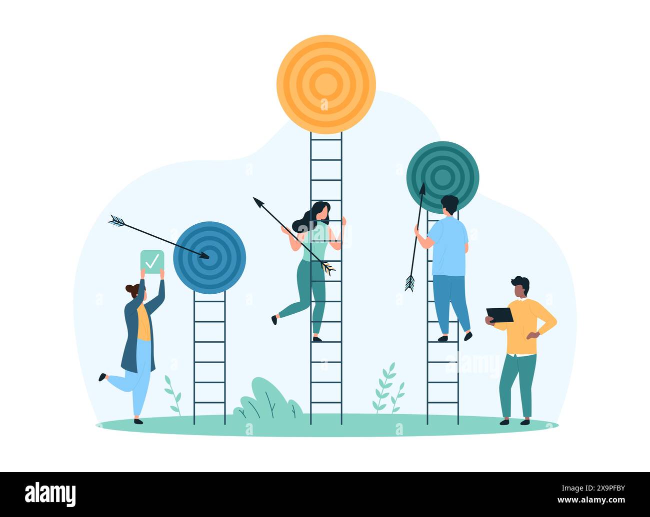 Success opportunity in business competition, career challenge ...