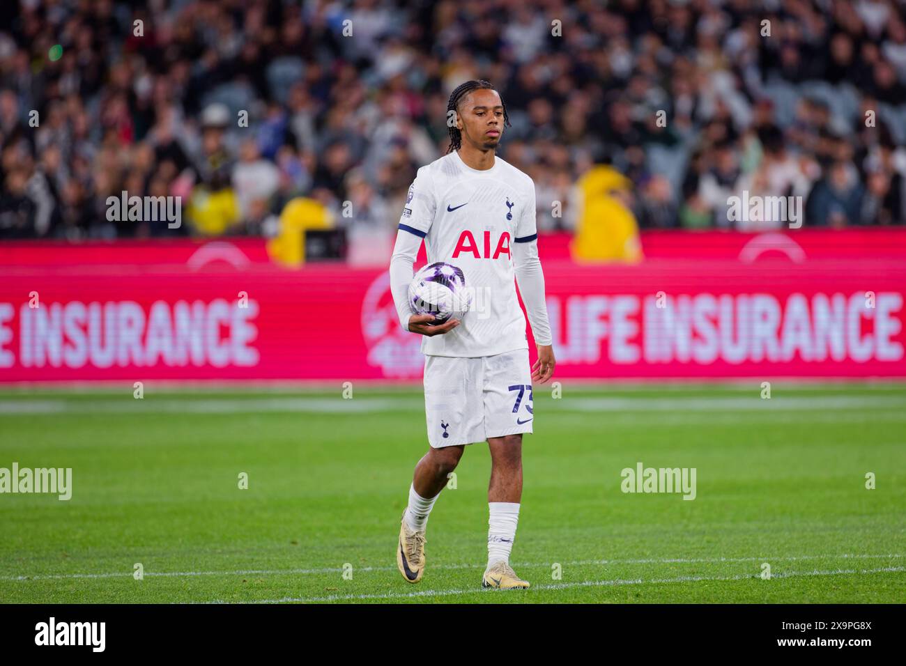 Tyrese Hall of Tottenham prepares to take a penalty kick at goals ...