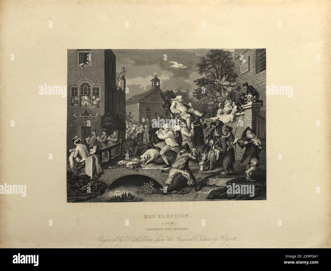 Black and White Illustration: "Chairing the Member". Engraving after ...