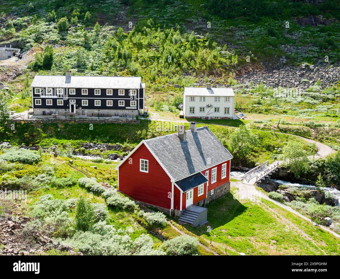 Colorful houses in Myrdal, Norway Stock Photo - Alamy
