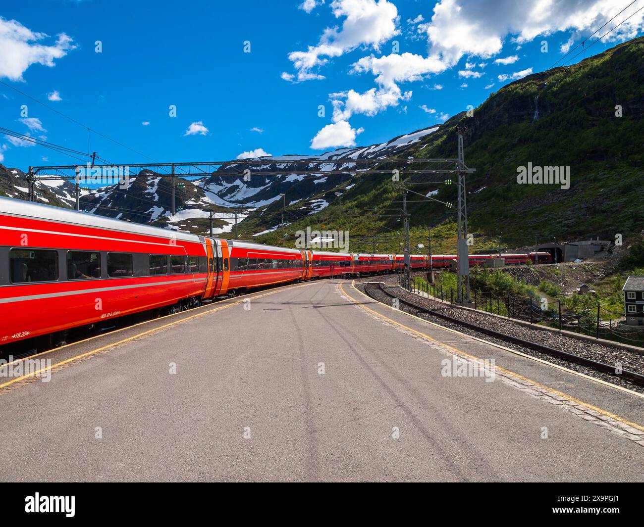 Myrdal railway station in the mountains, Norway Stock Photo - Alamy