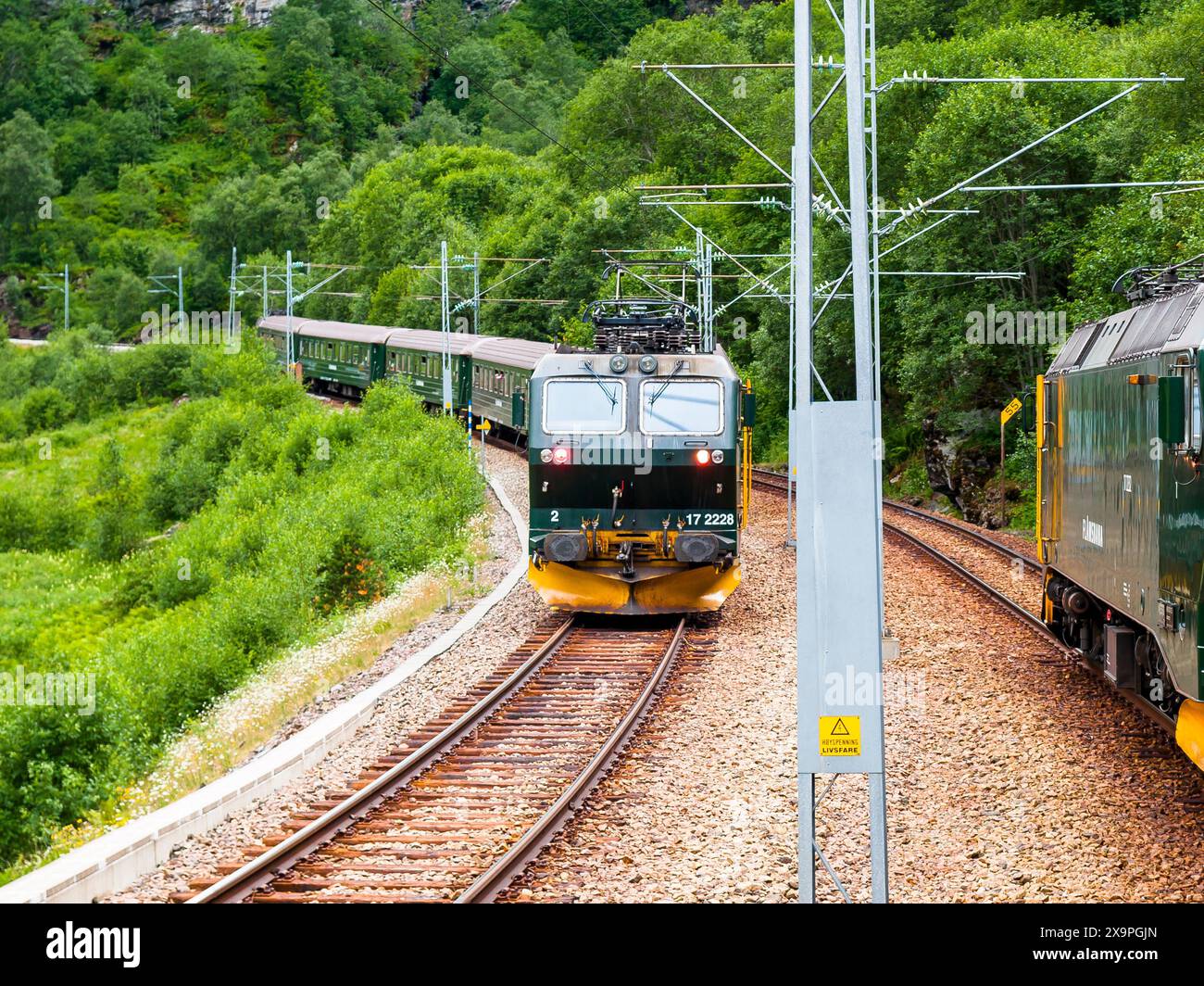 Flamsbana - a famous trainline from Myrdal to Flam, Norway Stock Photo ...