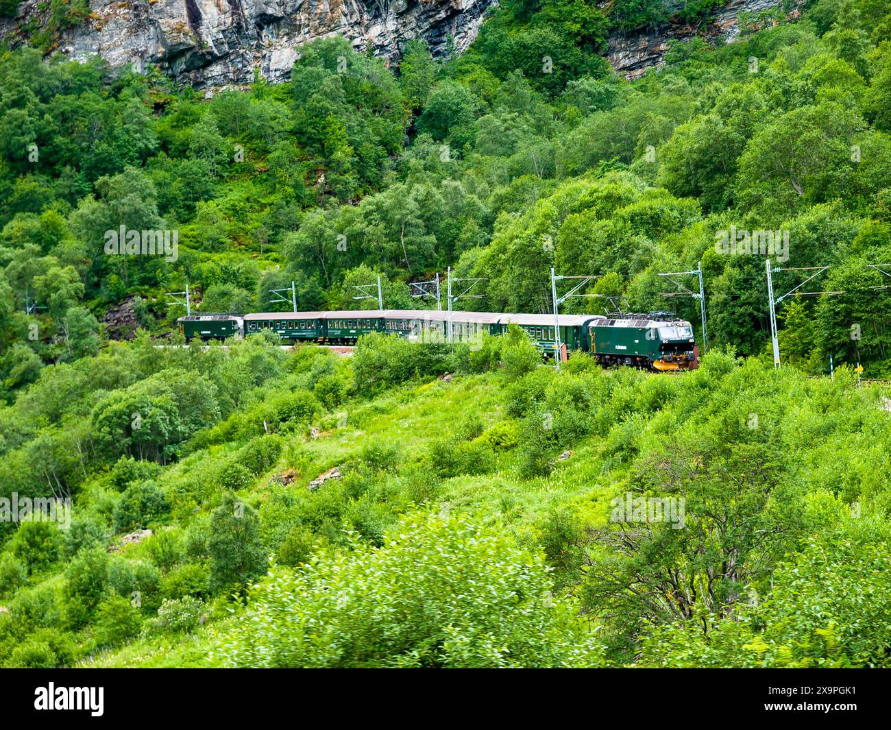 Flamsbana - a famous trainline from Myrdal to Flam, Norway Stock Photo ...