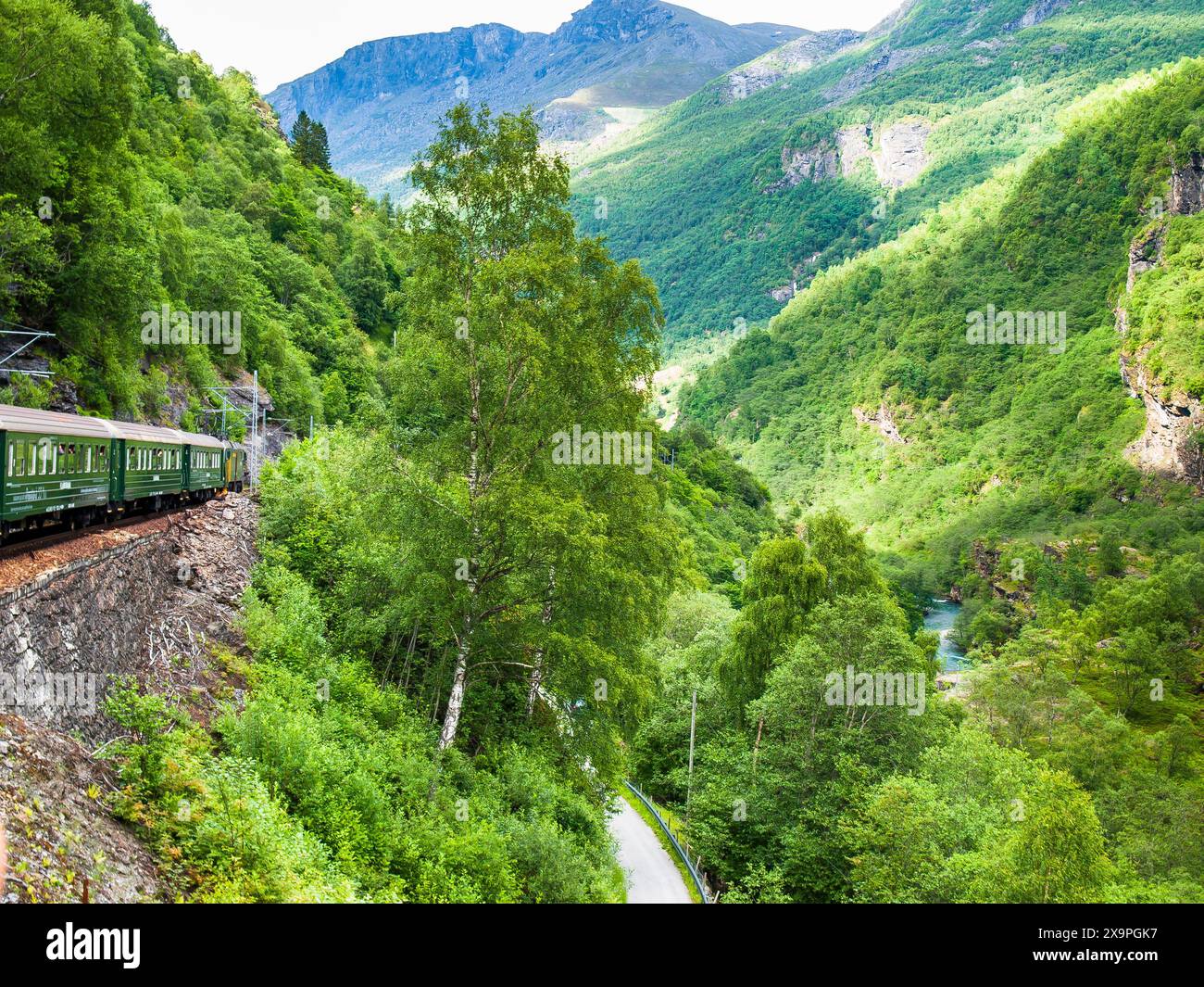 Flamsbana - a famous trainline from Myrdal to Flam, Norway Stock Photo ...