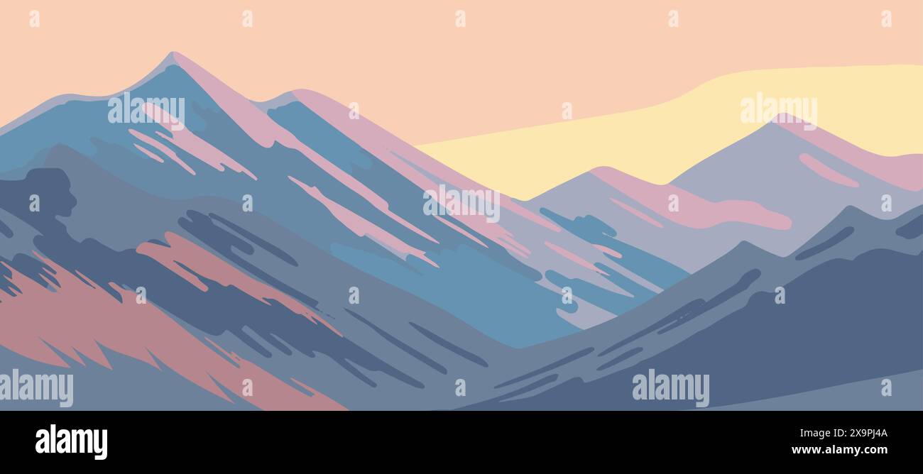 Beautiful northern landscape with mountains Stock Vector Image & Art ...