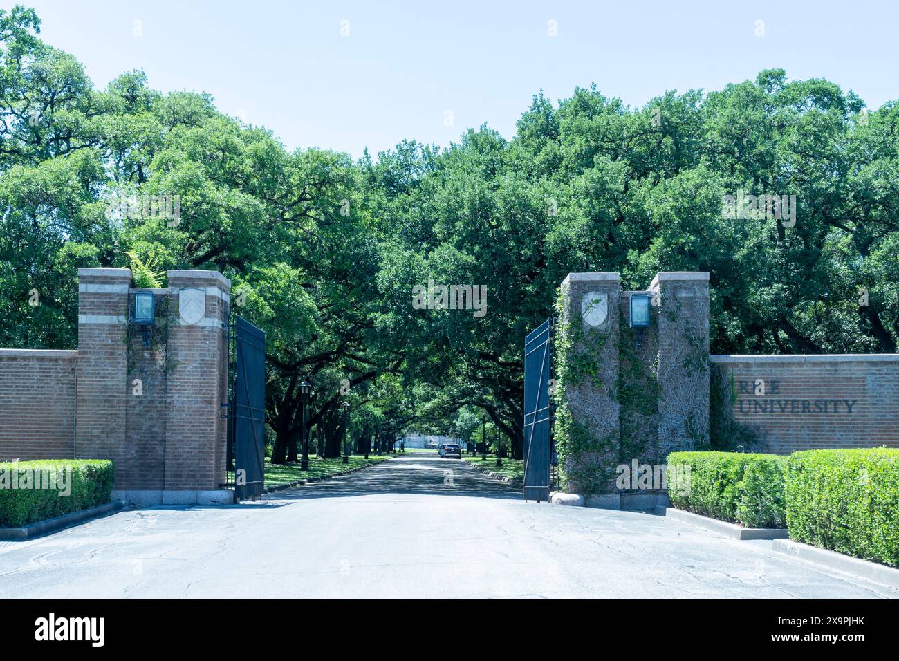 Houston, Texas, USA - April 11, 2024: One of the entrances to Rice ...