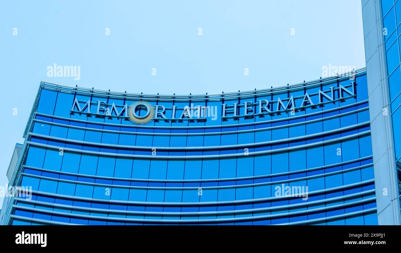 Houston, Texas, USA - April 15, 2024: Memorial Hermann Hospital sign on ...