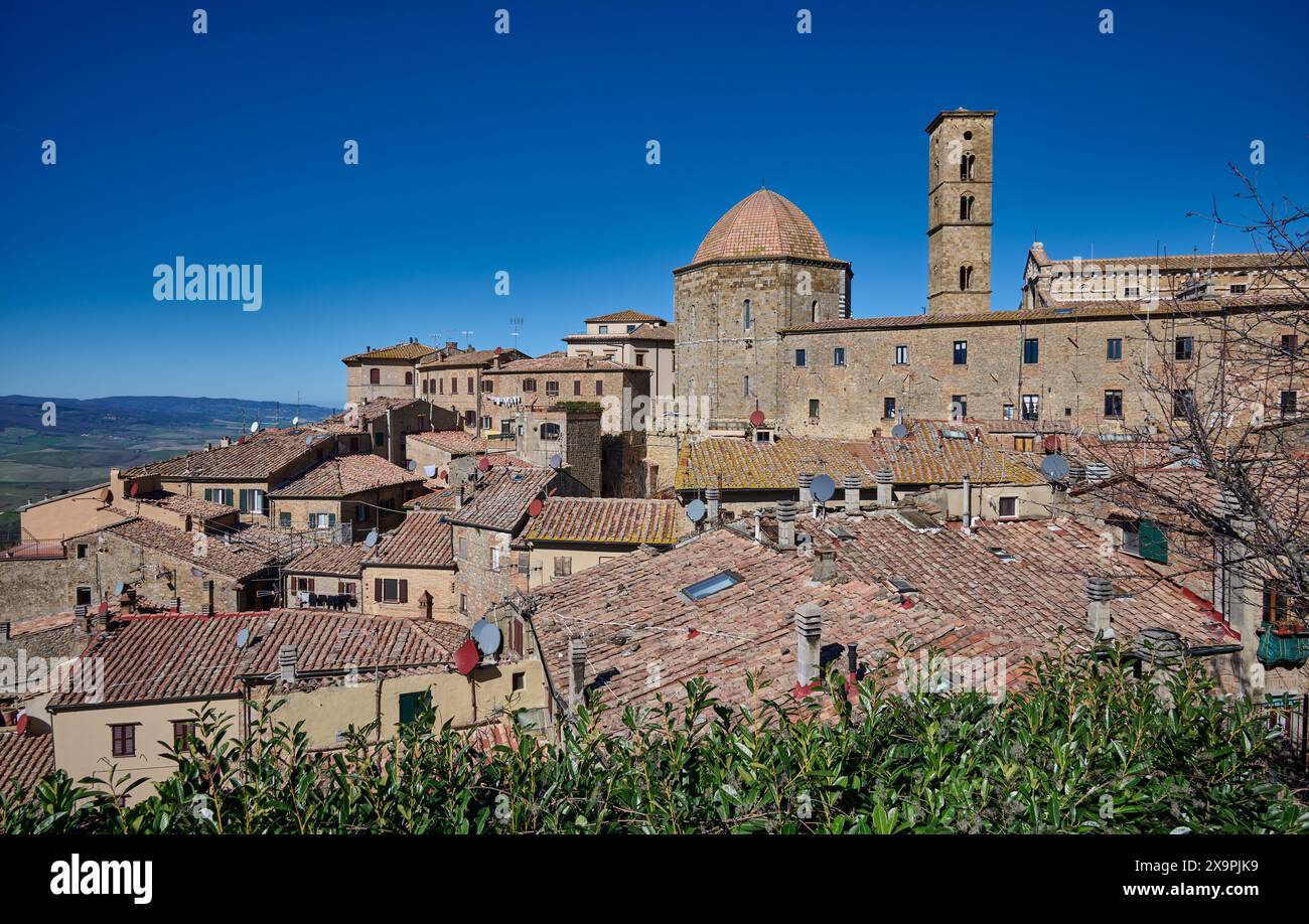 view from Volterra into valley, Tuscany, Italy Stock Photo - Alamy