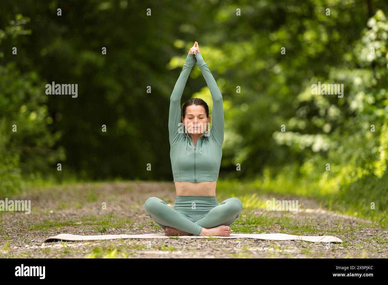 Mindfulness meditation in a park hi-res stock photography and images - Alamy