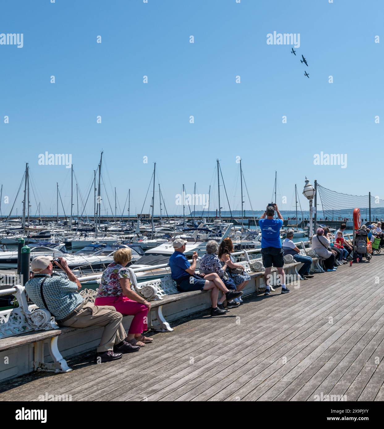 Torquay, UK. 2nd June, 2024. People watch the English Riviera Airshow ...