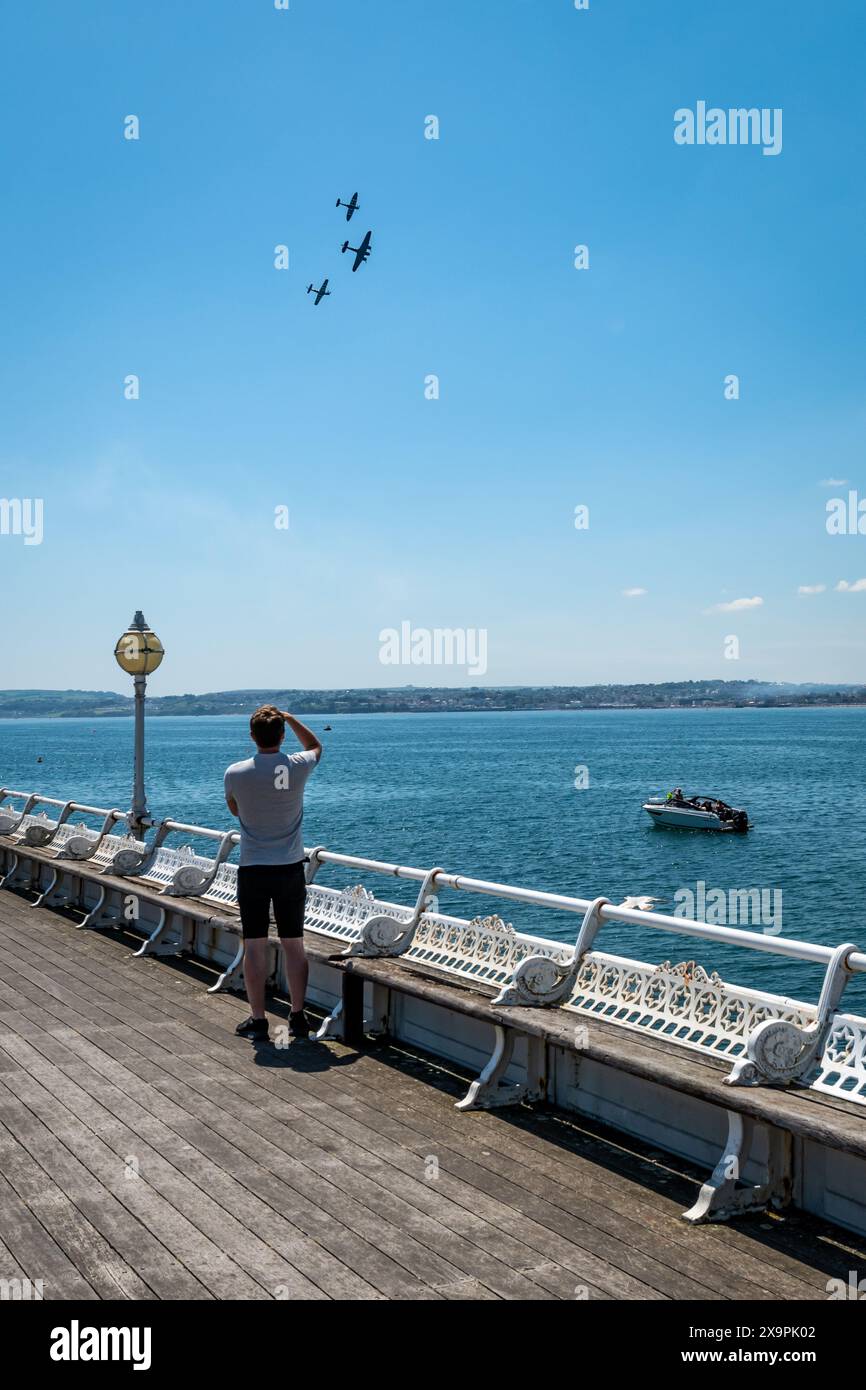 Torquay, UK. 2nd June, 2024. People watch the English Riviera Airshow ...