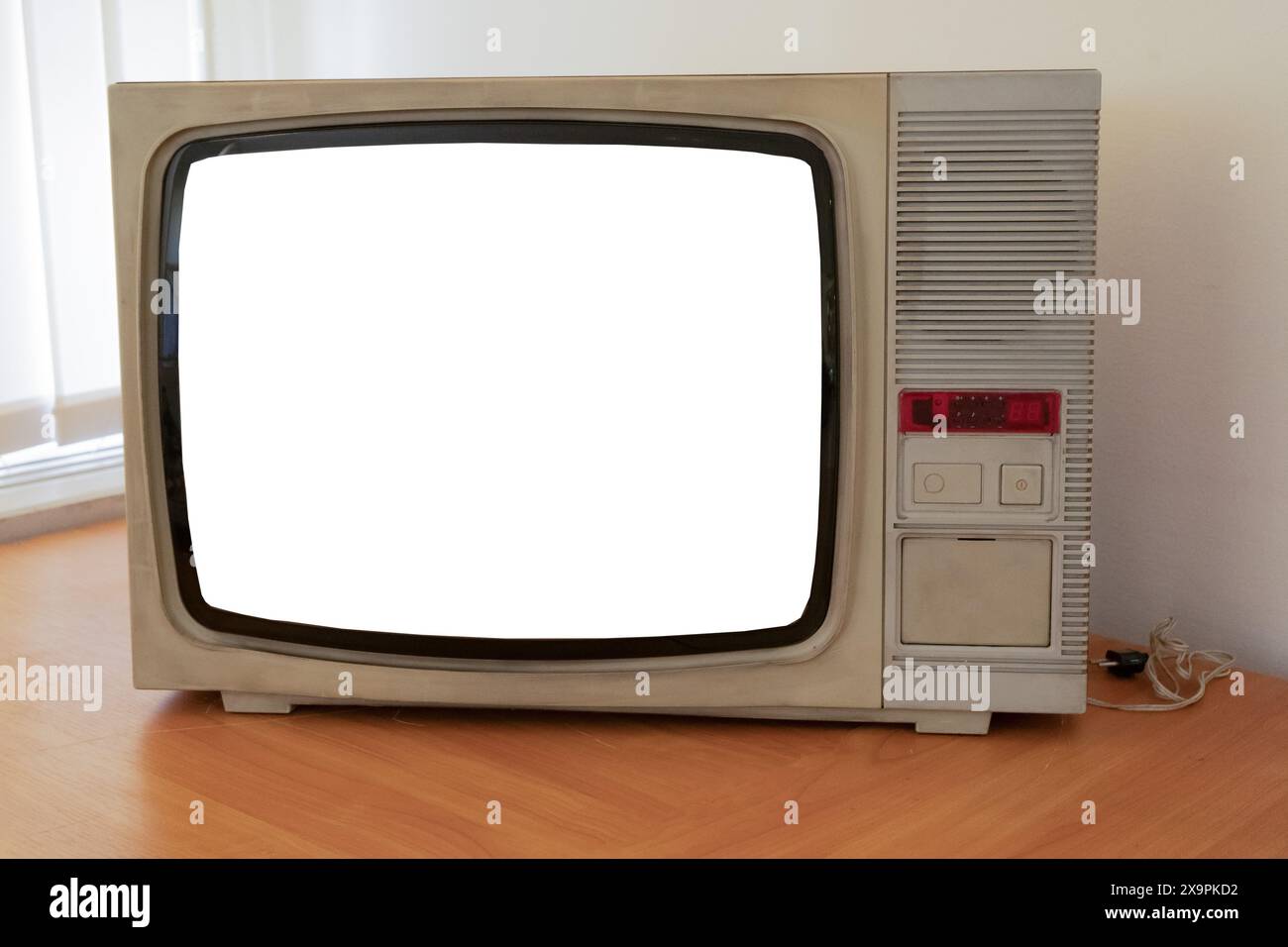 Old TV , white background. Vintage television Stock Photo - Alamy