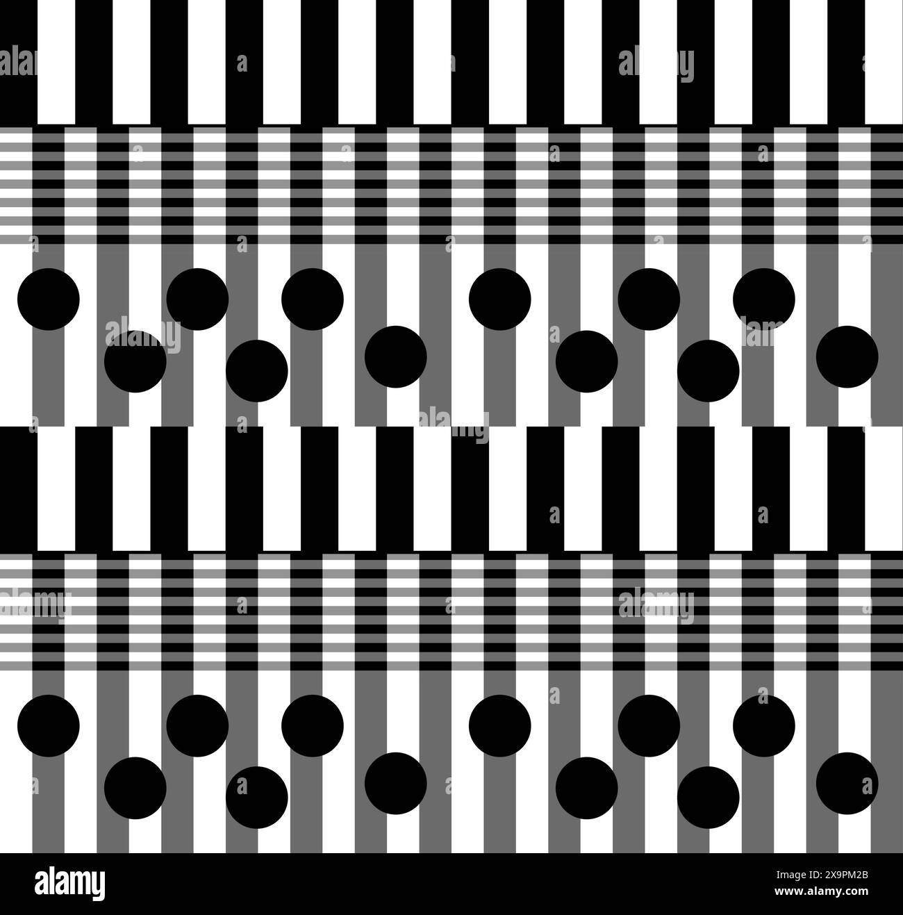 Black lines and dots on white background. Striped and spotted wallpaper ...