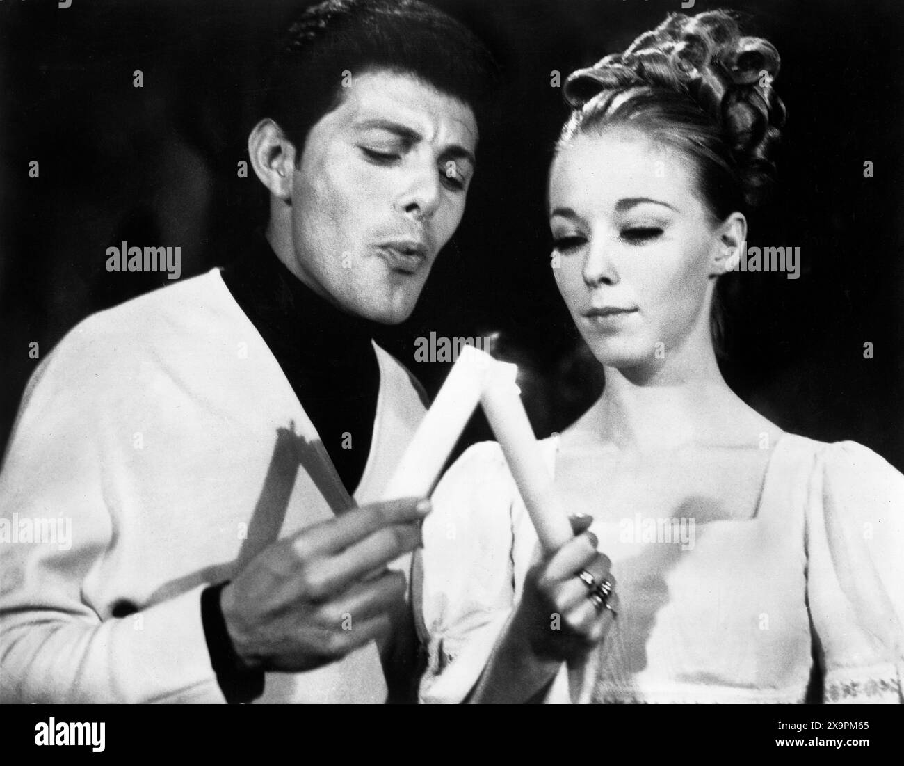 Frankie Avalon, Jill Haworth, on-set of the British film, "The Haunted ...