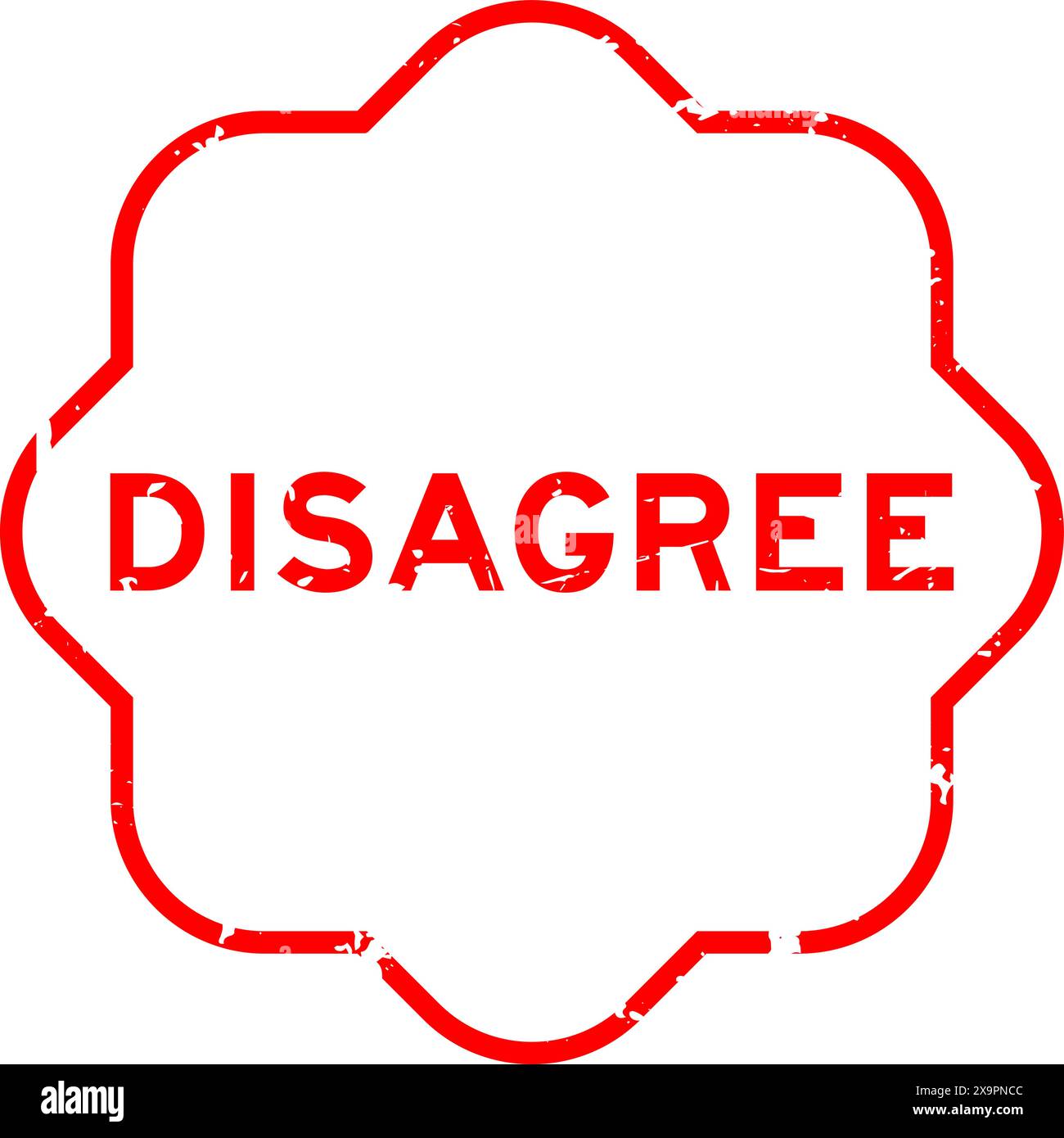 Grunge red disagree word rubber seal stamp on white background Stock ...