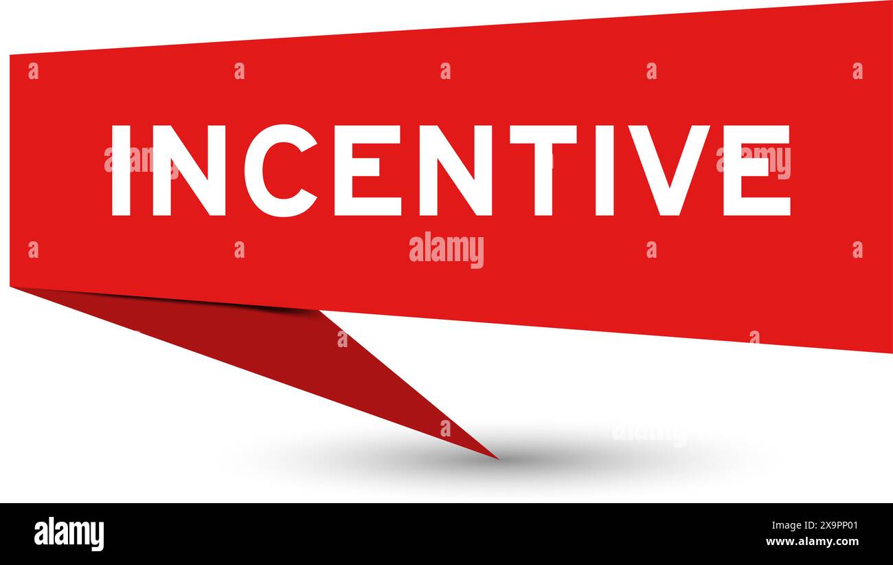 Red color speech banner with word incentive on white background Stock ...