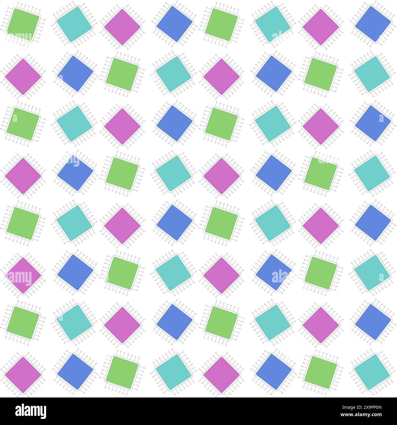Microchip seamless pattern. Colorful chips endless repeatable ...
