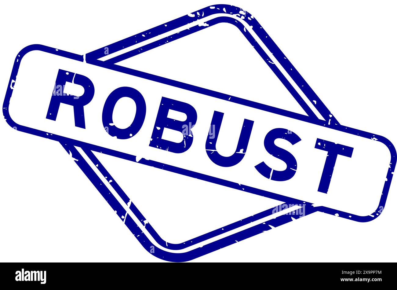 Grunge blue robust word rubber seal stamp on white background Stock ...