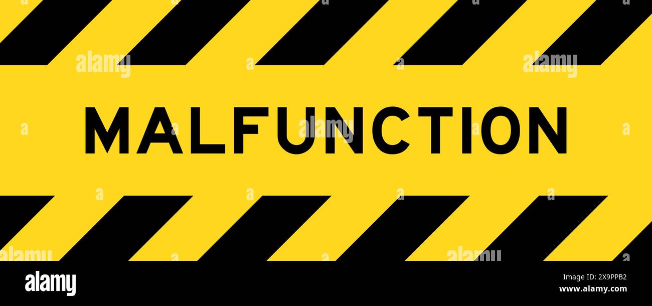 Yellow and black color with line striped label banner with word ...