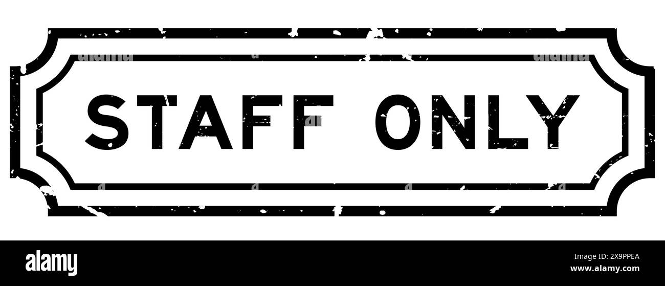 Grunge black staff only word rubber seal stamp on white background ...