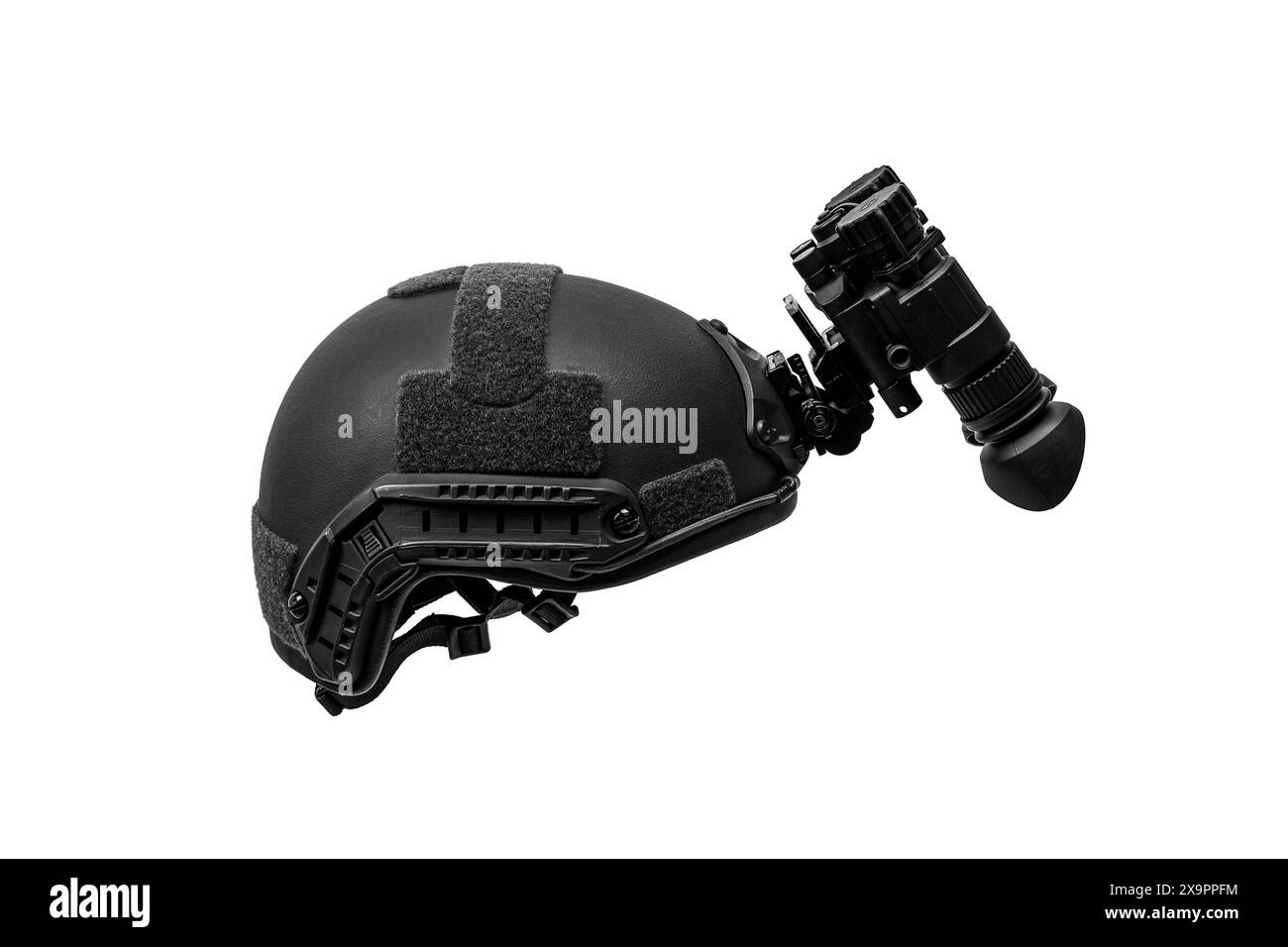 Night vision device attached to the helmet. A special device for ...