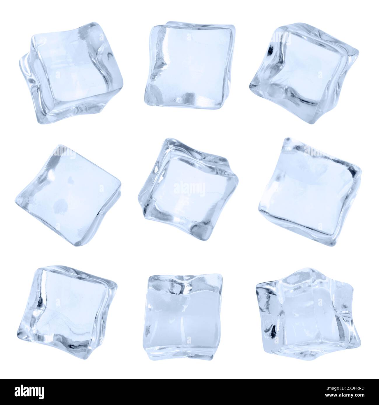 Crystal clear ice cubes isolated on white, set Stock Photo - Alamy