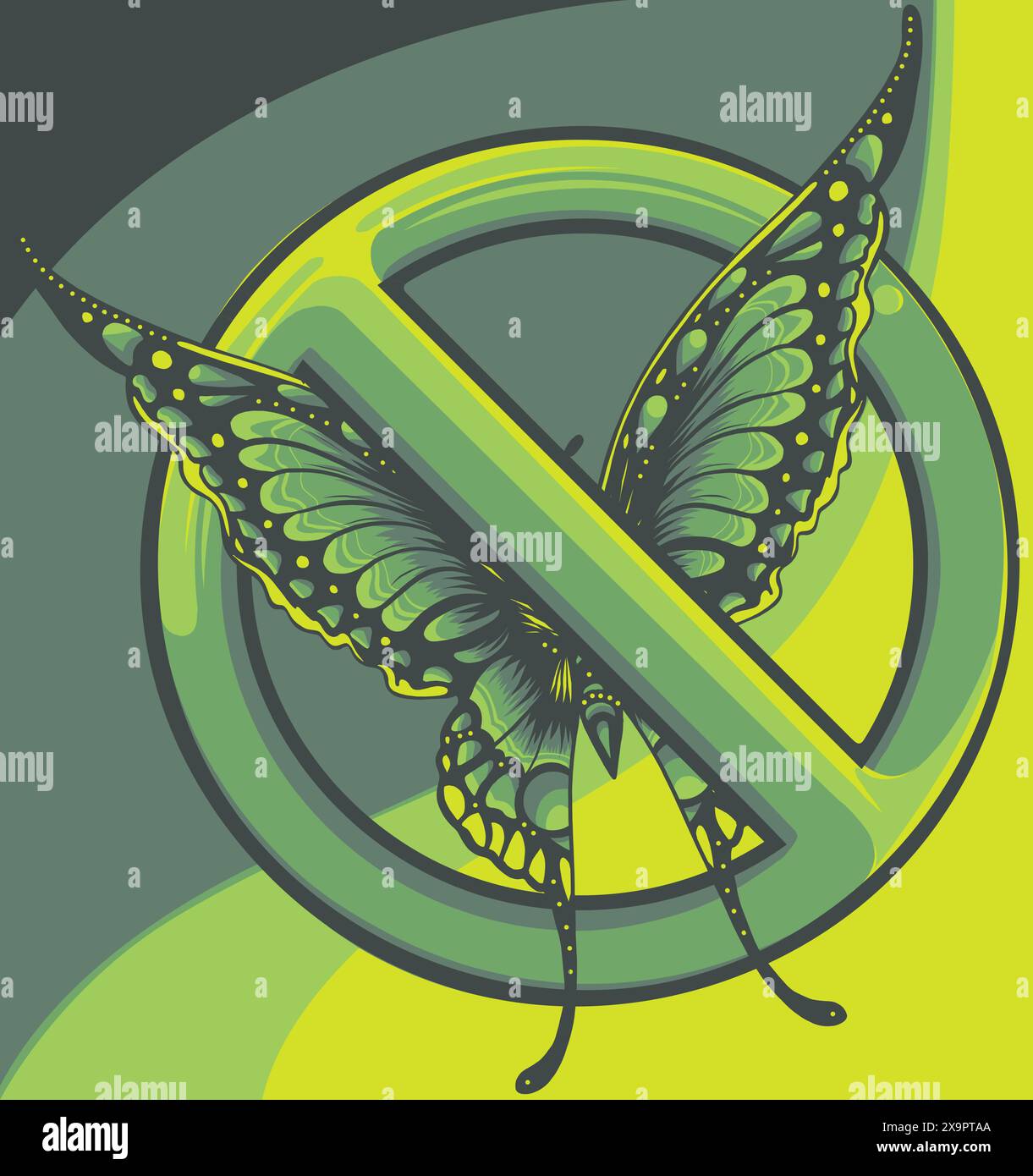 Stop or ban sign with butterfly icon isolated on white background Stock ...