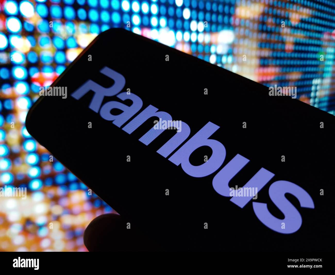 Konskie, Poland - May 30, 2024: Rambus company logo displayed on mobile ...