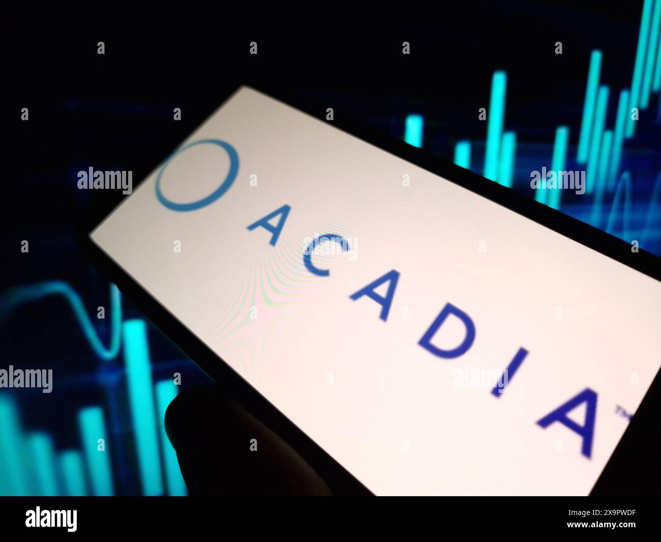 Konskie, Poland - May 30, 2024: ACADIA Pharmaceuticals company logo ...