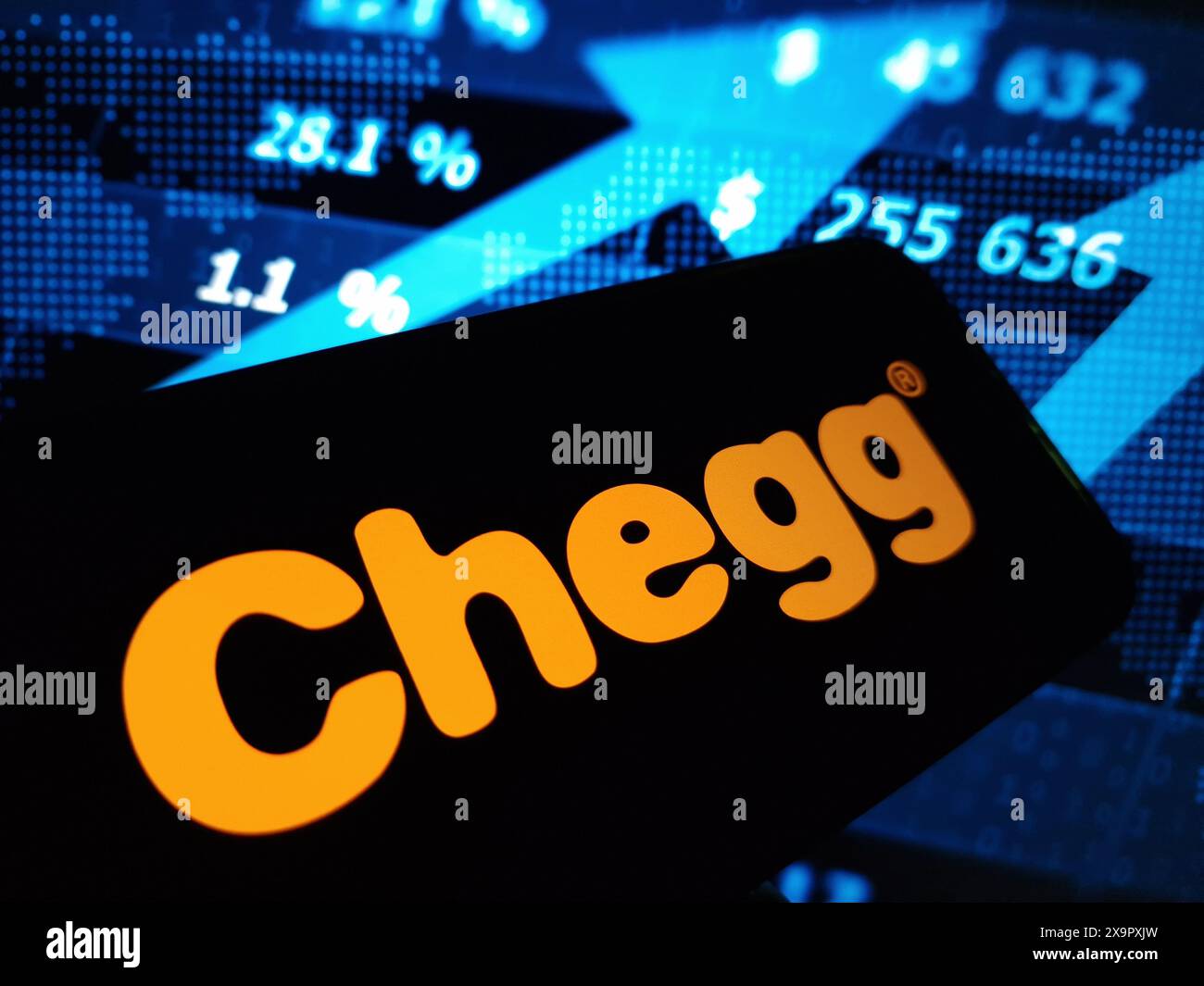 Konskie, Poland - May 30, 2024: Chegg company logo displayed on mobile ...