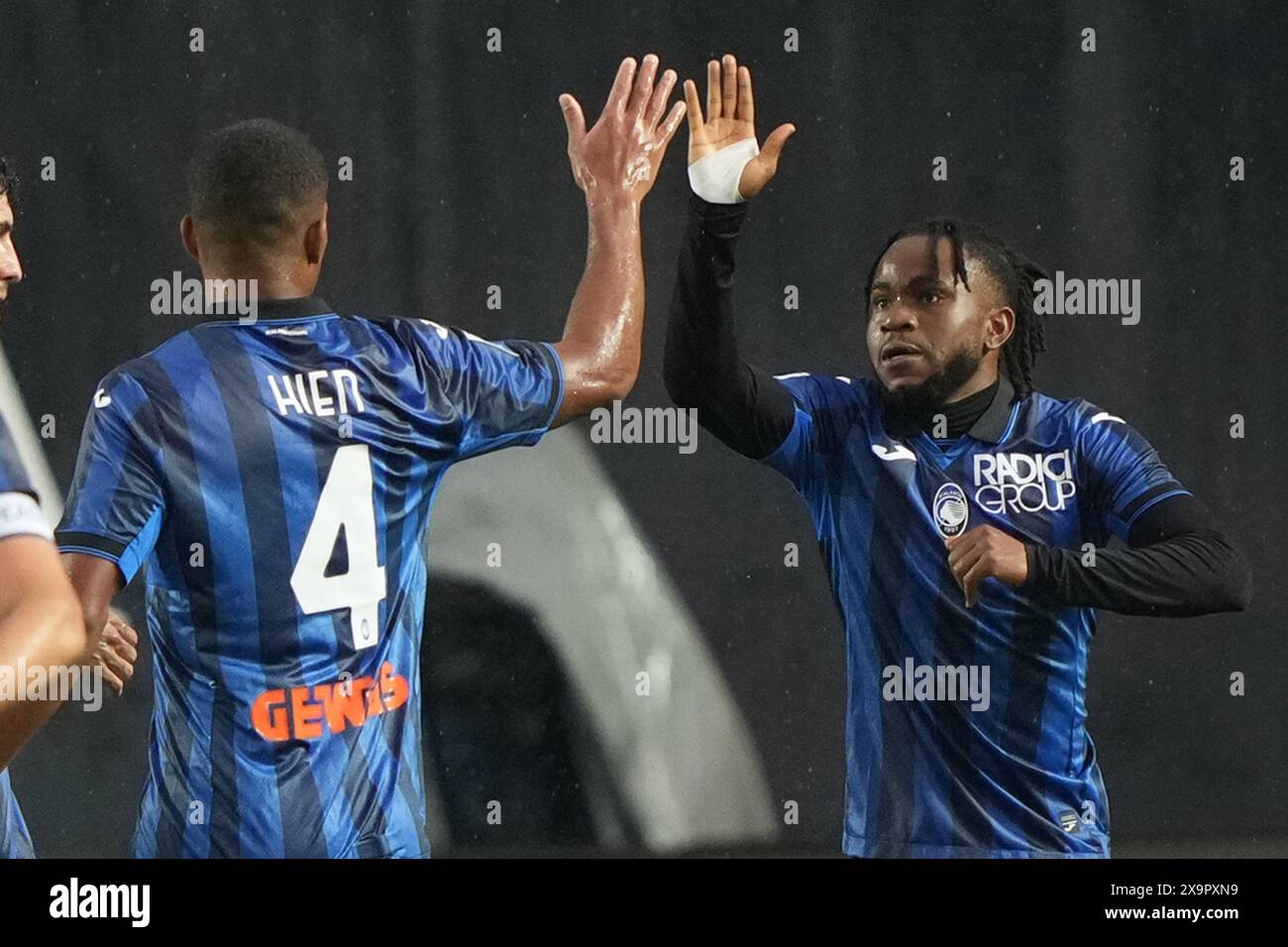 Atalanta's Ademola Lookman celebrates after scoring 1-1 during the ...