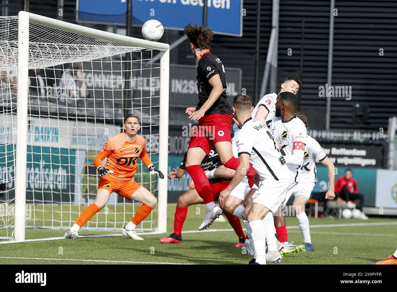 ROTTERDAM - NAC Breda goalkeeper Pepijn van de Merbel, Siebe Horemans ...