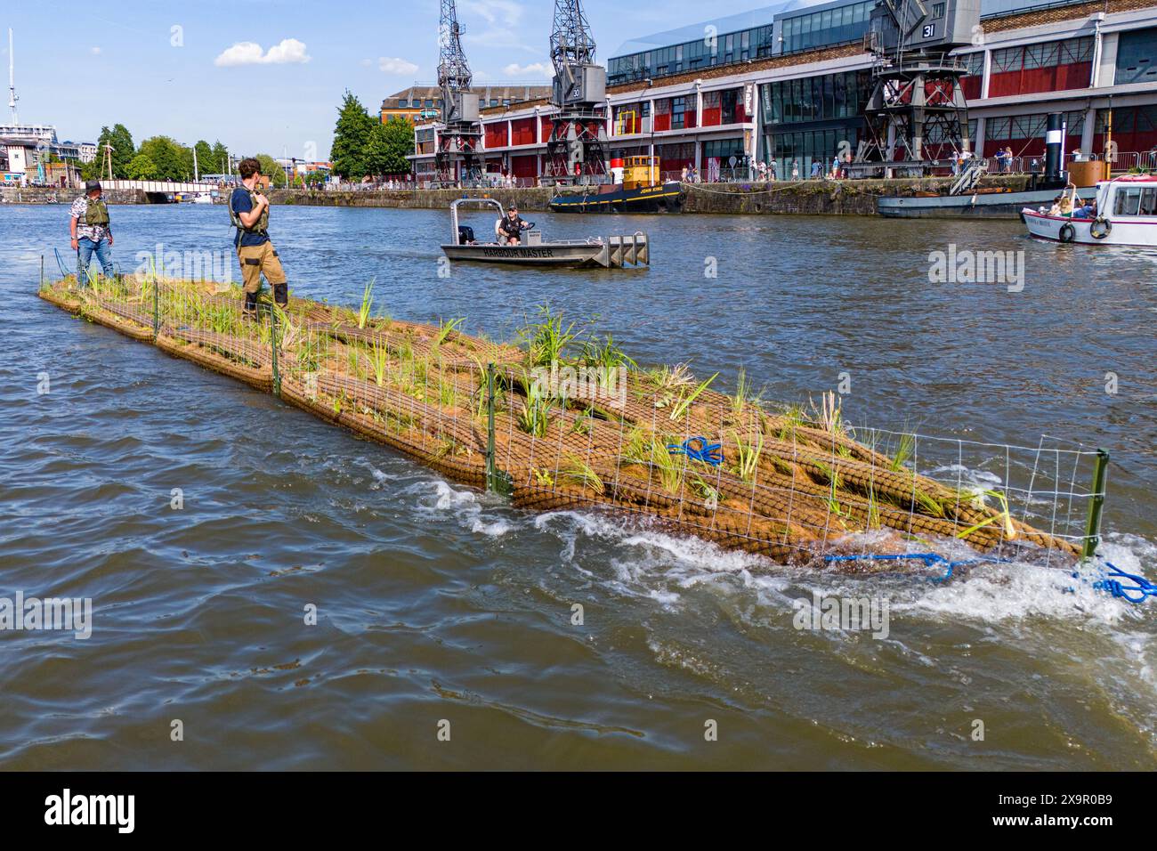 A 17 metre long island, made from recycled plastic water pipes, are ...