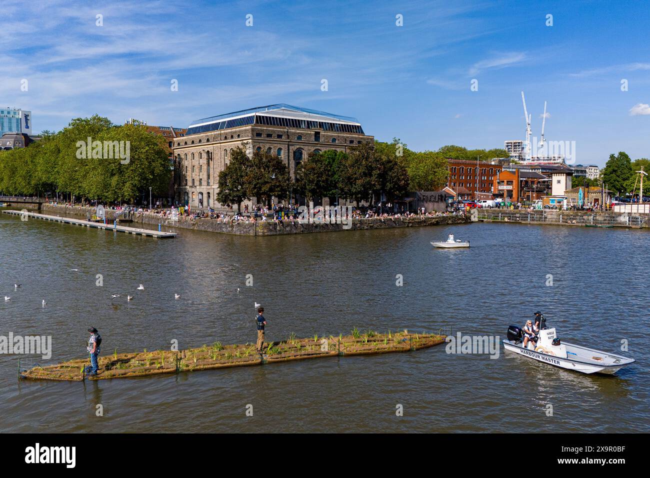 A 17 metre long island, made from recycled plastic water pipes, are ...