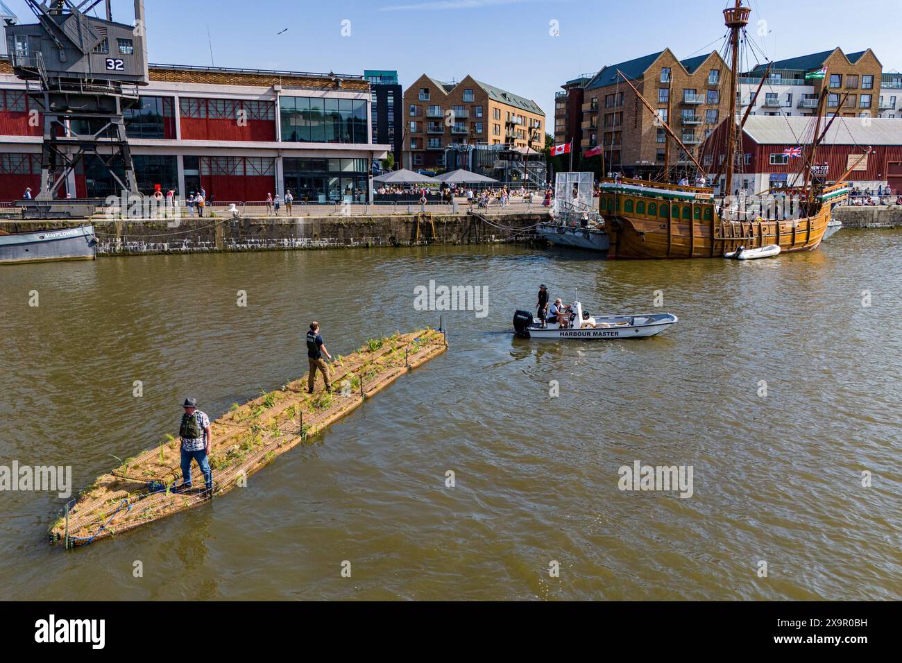 A 17 metre long island, made from recycled plastic water pipes, are ...