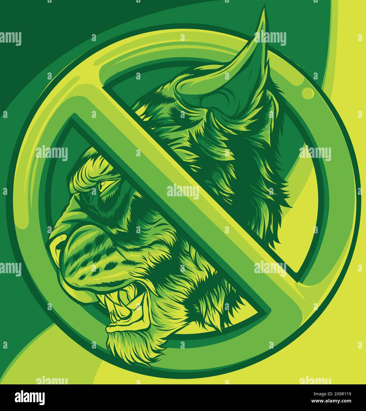 vector illustration of No Tiger Symbol Isolated on White Background ...